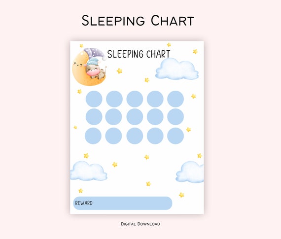 Printable Bedtime Chart Sleep Chart for Kids Bedtime Reward - Etsy