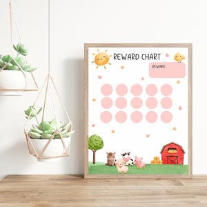 Printable Farm Reward Chart, Daily Chore Chart, Kids Routine Sticker ...