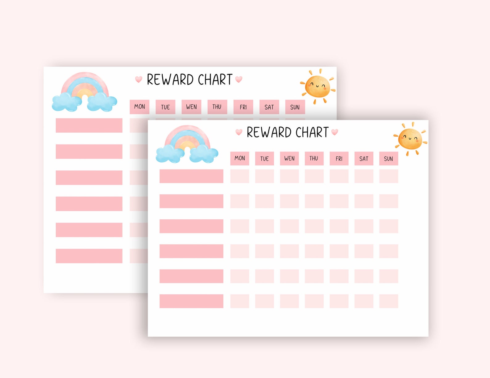 Printable Rainbow Reward Chart, Kids Chore Chart, Behavior Chart ...