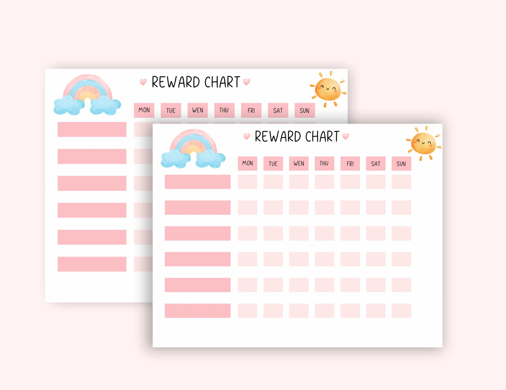 Printable Rainbow Reward Chart, Kids Chore Chart, Behavior Chart ...