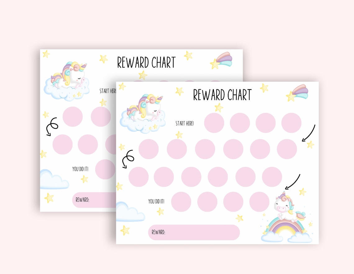 Unicorn Reward Chart Printable, Behavior Chart, Daily Chore Chart ...