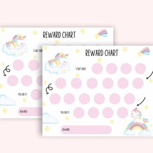 Unicorn Reward Chart Printable, Behavior Chart, Daily Chore Chart ...