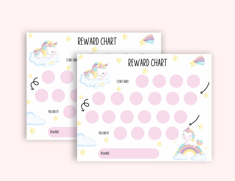 Unicorn Reward Chart Printable, Behavior Chart, Daily Chore Chart ...