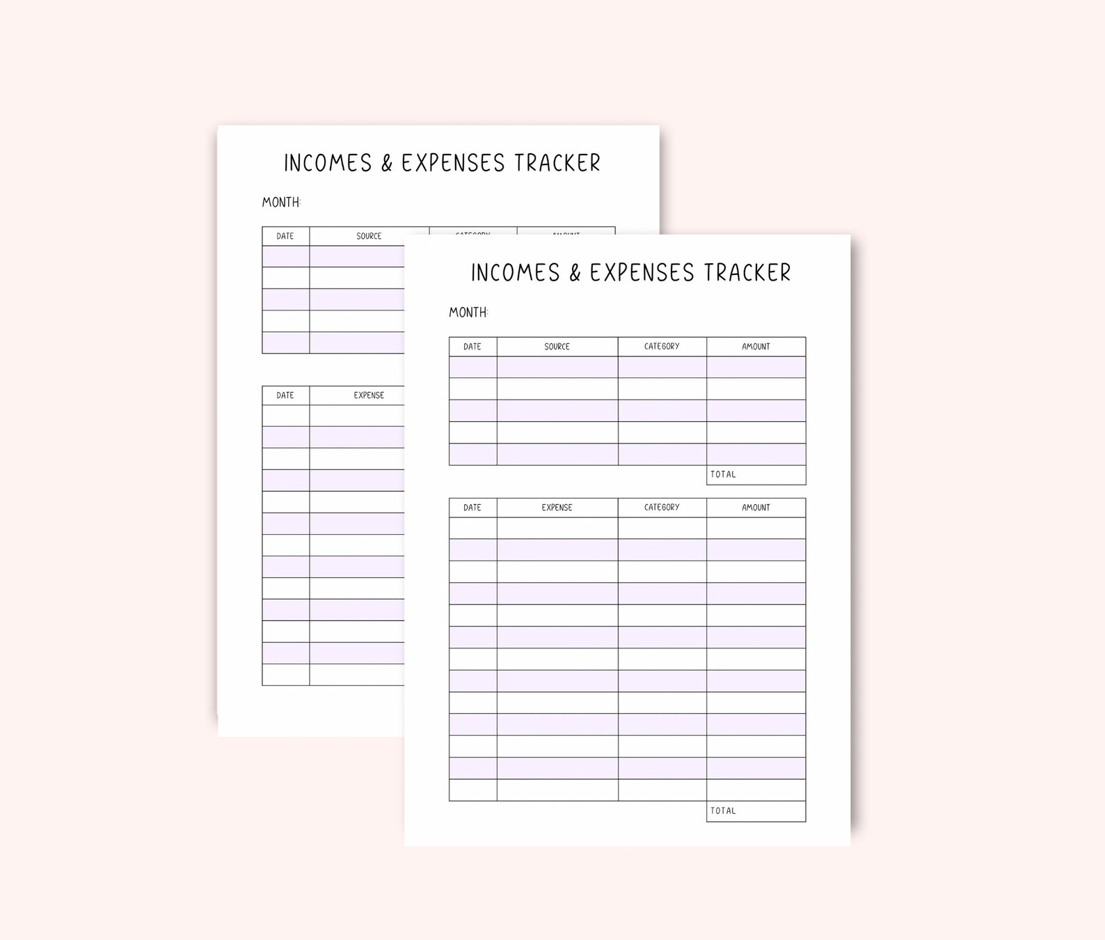 Income and Expenses Tracker, Monthly Bill Payment Tracker, Income Log ...