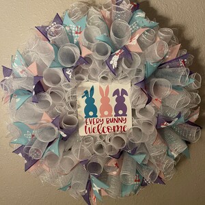 Every Bunny Welcome, Welcome Wreath, Easter Wreath, Easter Sign, Bunny ...