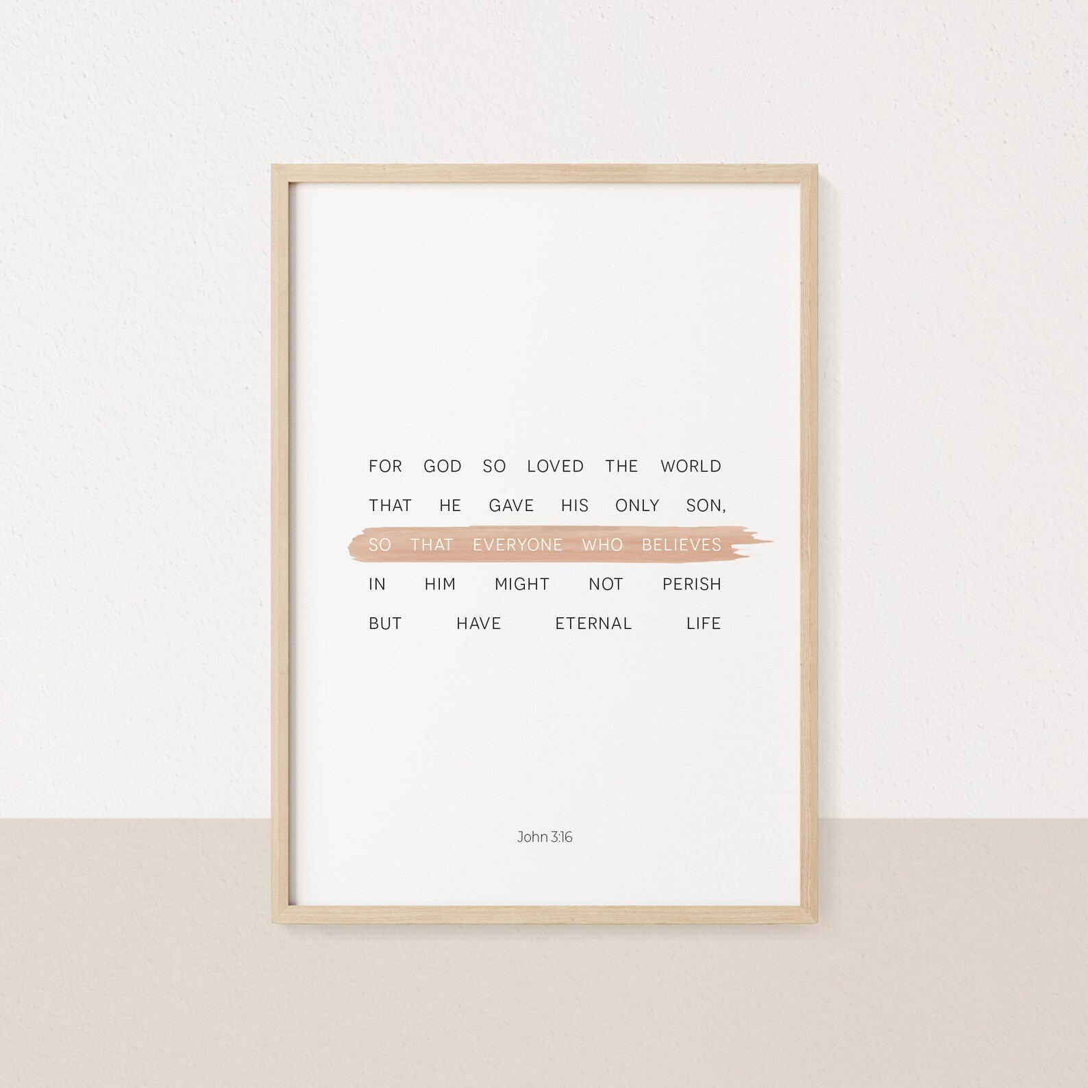 John 3:16 for God so Loved the World Bible Verse Wall Art, Bible Quote ...