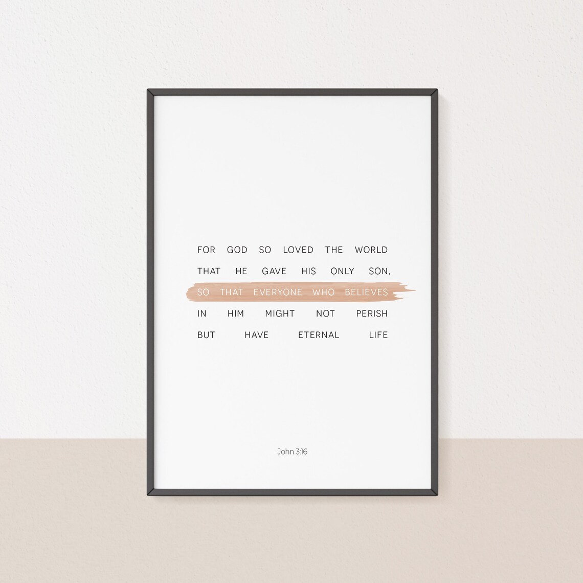 John 3:16 for God so Loved the World Bible Verse Wall Art, Bible Quote ...