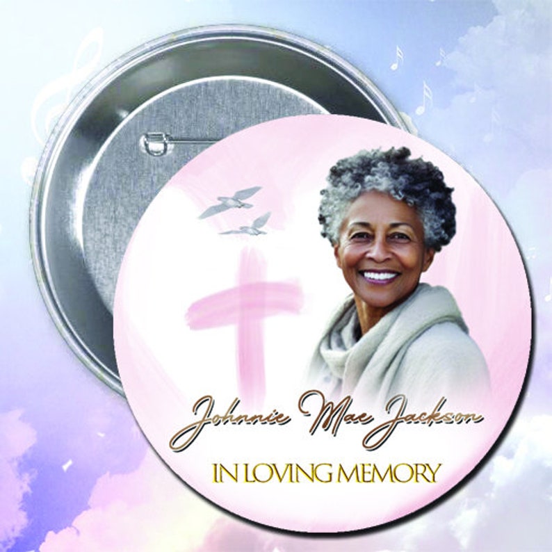 25 Pc - Custom Photo Funeral Button - Etsy