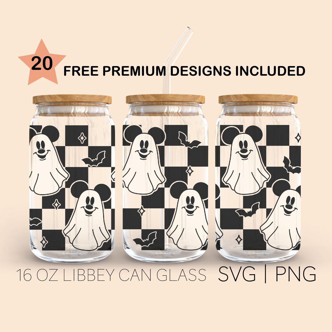 Ghost Mouse Svg, 16 Oz Libbey Glass Svg, Halloween Mouse Ears Glass ...