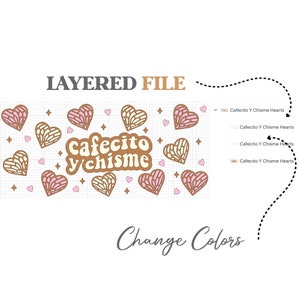 Cafecito Y Chisme • 16oz Glass Can Cutfile, Mexican Conchas Svg ...