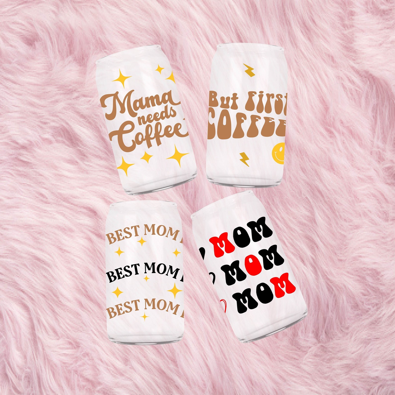 MAMA Coffee Bundle Beer Can Glass Coffee Glass 16oz Libbey - Etsy