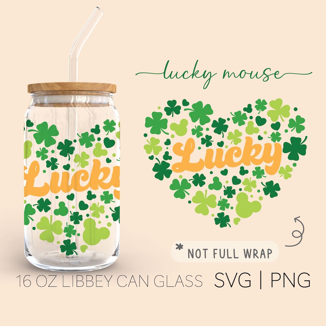 Lucky Mouse • 16oz Glass Can Cut File, Saint Patricks Day, Lucky Svg ...