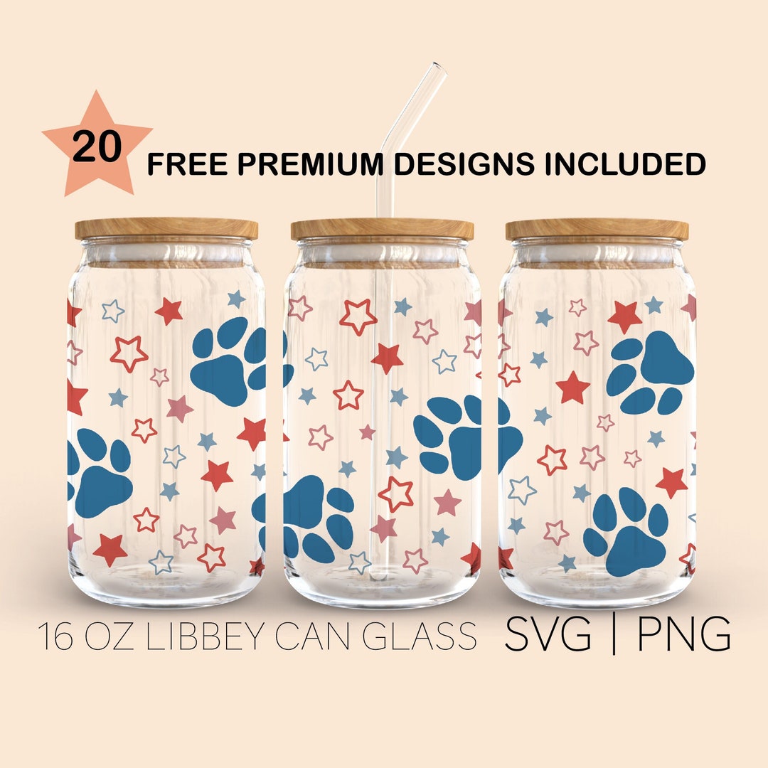 American Paw Svg, 16 Oz Libbey Glass Svg, Independence Day, Dog Paw Svg ...