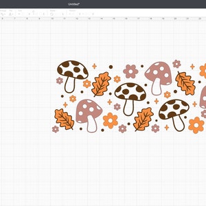 Fall Mushroom Retro • 16oz Glass Can Cutfile, Fall Svg, Retro Flowers ...