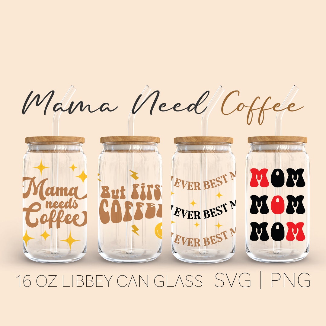 MAMA Coffee Bundle, Beer Can Glass, Coffee Glass, 16oz Libbey Beer ...
