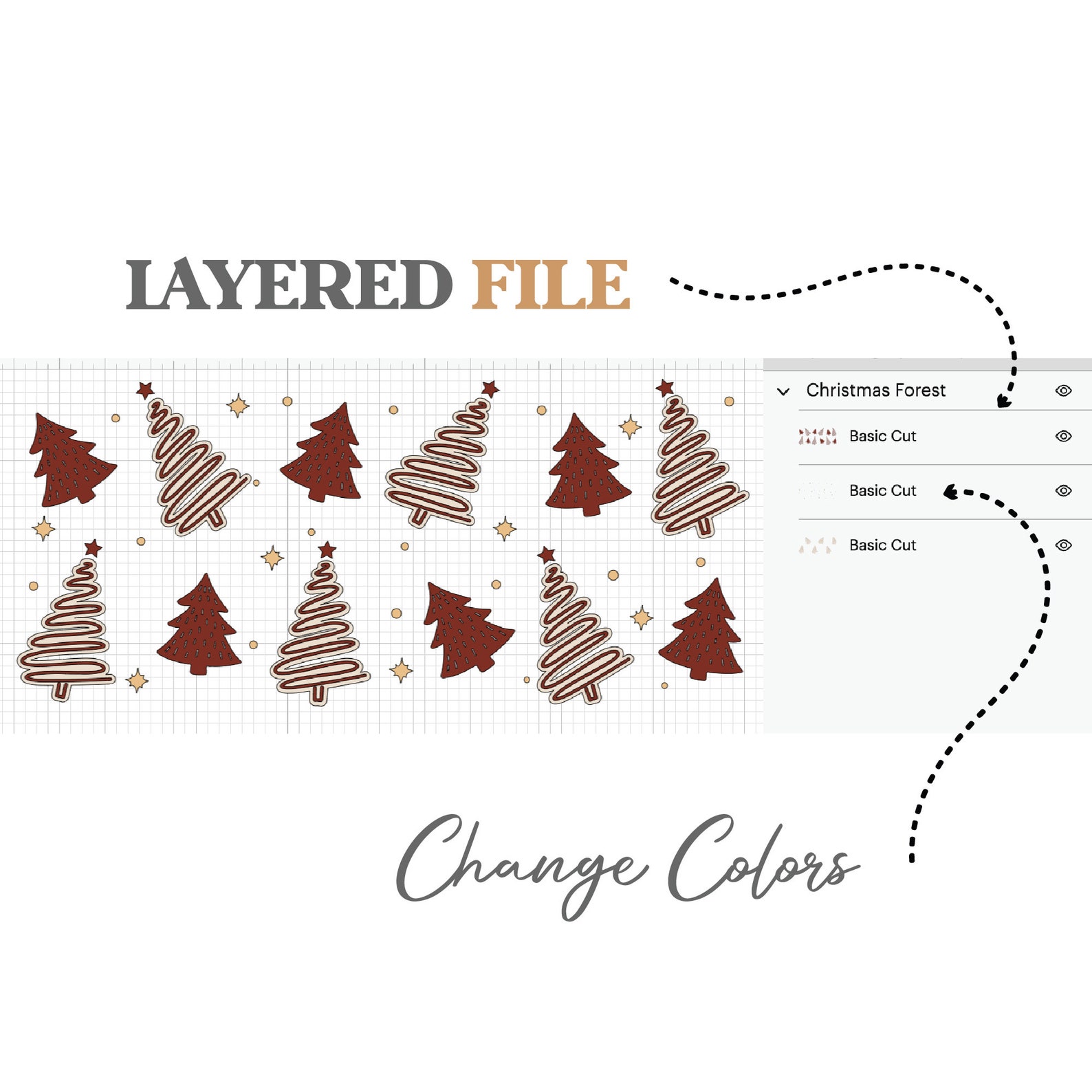 Christmas Forest • 16oz Glass Can Cutfile, Merry Christmas Svg ...