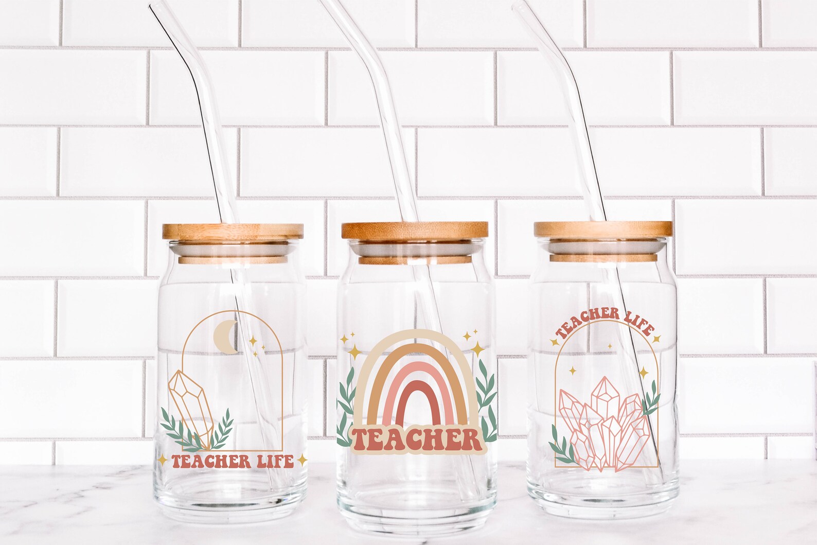 Teacher Life Boho Libbey Can Glass Svg 16 Oz Can Glass Boho - Etsy