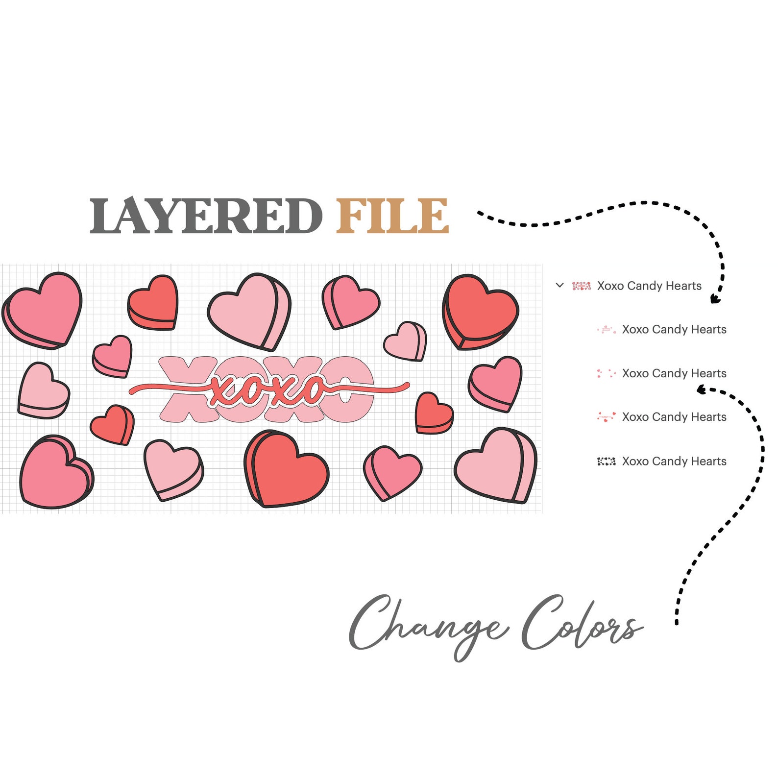 Xoxo 16 Oz Glass Can Cut File, Retro Xoxo Svg Png, Retro Valentine Svg ...