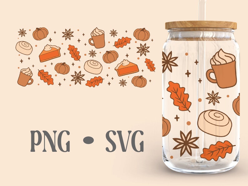 Hello Fall • 16oz Glass Can Cutfile, Thanksgiving Svg, Cozy Vibes Svg ...