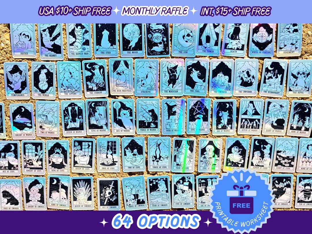 Dog Tarot Card Deck Major Arcana Holographic Vinyl Fortune Teller Dogs ...