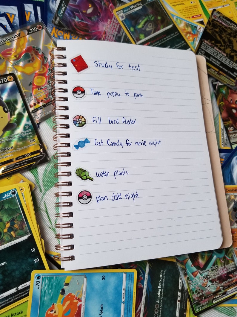 Pokemon Trainer Pokeball Planner Handmade Sticker Sheet - Etsy