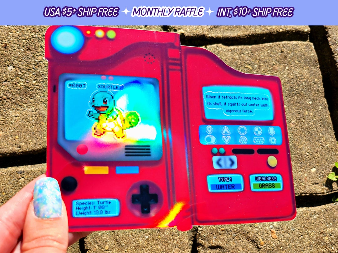 Pokedex Squirtle Handmade Sticker Sheet Holographic Video Game - Etsy