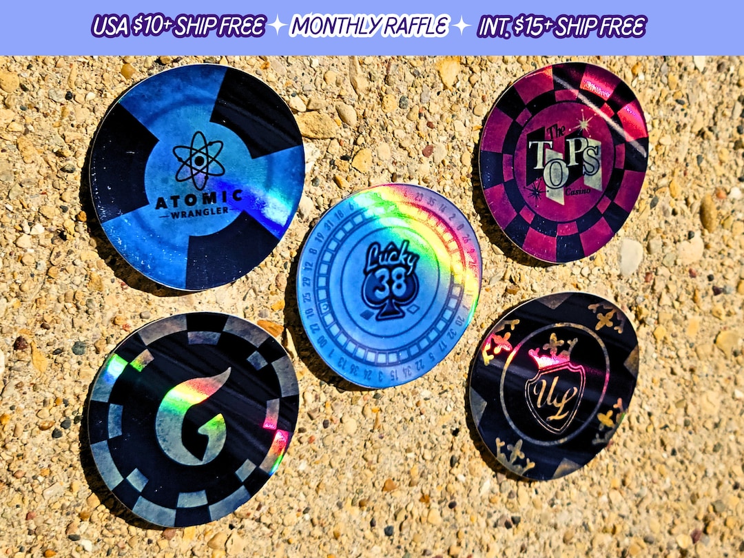 Fallout Poker Chips Sticker Handmade New Vegas Casino Holographic ...