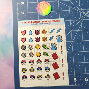 Pokemon Trainer Pokeball Planner Handmade Sticker Sheet - Etsy