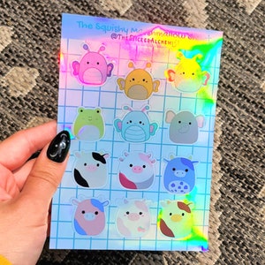 Squishmallow Squishy Marshmallow Plushies Handmade Vinyl Sticker Sheet ...