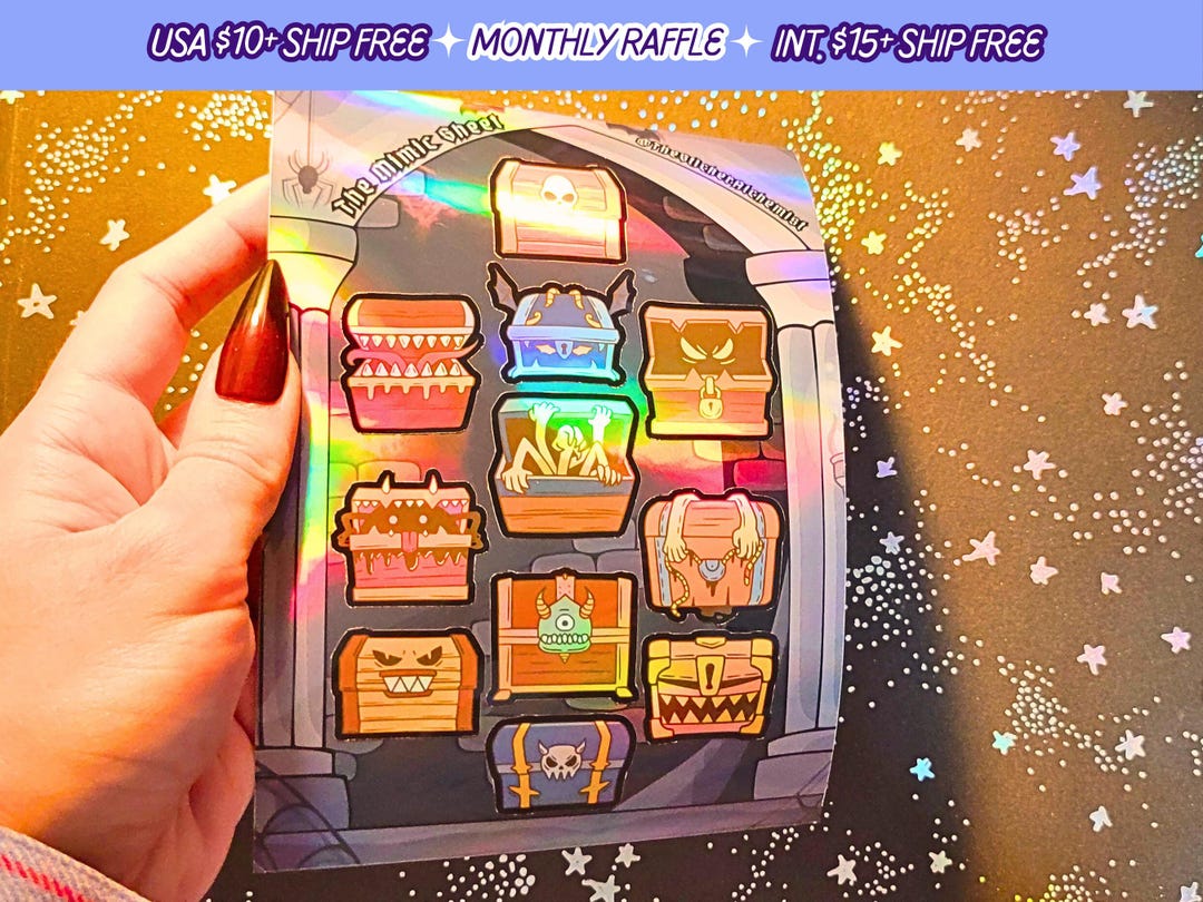Mimic Sticker Sheet Handmade Holographic Vinyl Medieval Fantasy ...