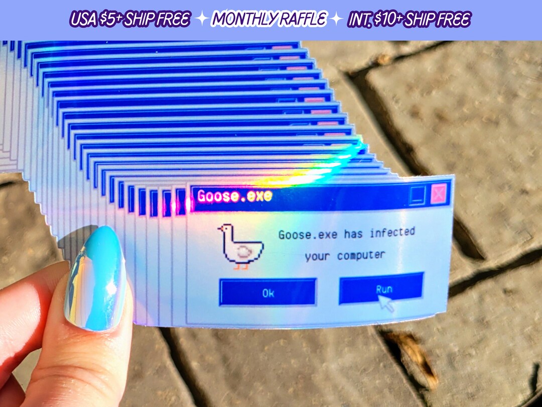 Goose.exe Computer Virus Error Sticker Infected Message - Etsy