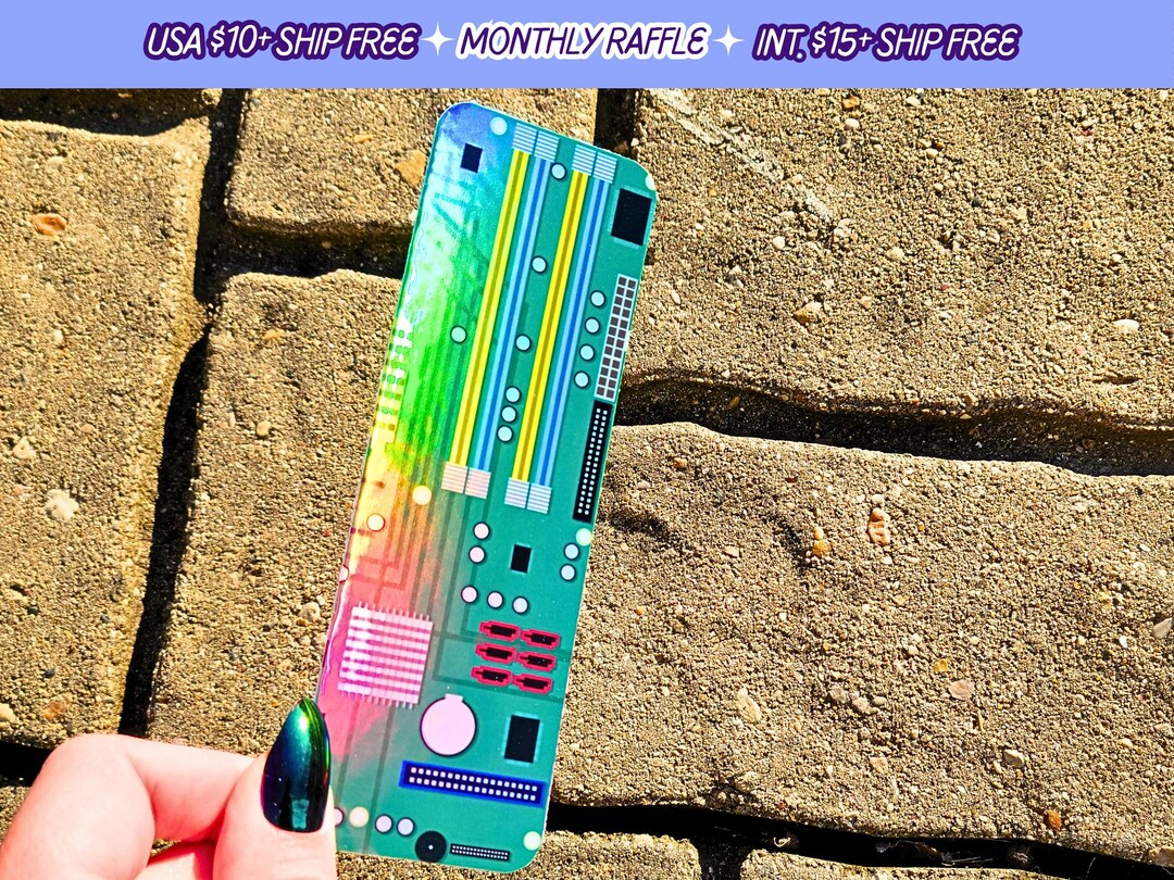 CPU Holographic Bookmark Handmade Computer Motherboard Circuit Thick ...