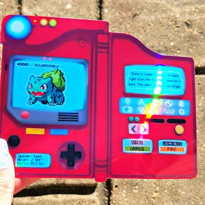 Pokedex Bulbasaur Handmade Sticker Sheet Holographic Video Game Vinyl ...