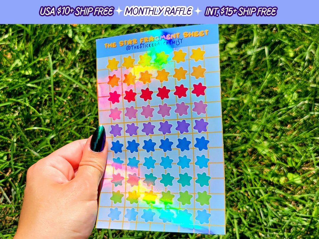 Star Fragment Bit Candies Vinyl Handmade Stars Rainbow Zodiac Sticker ...