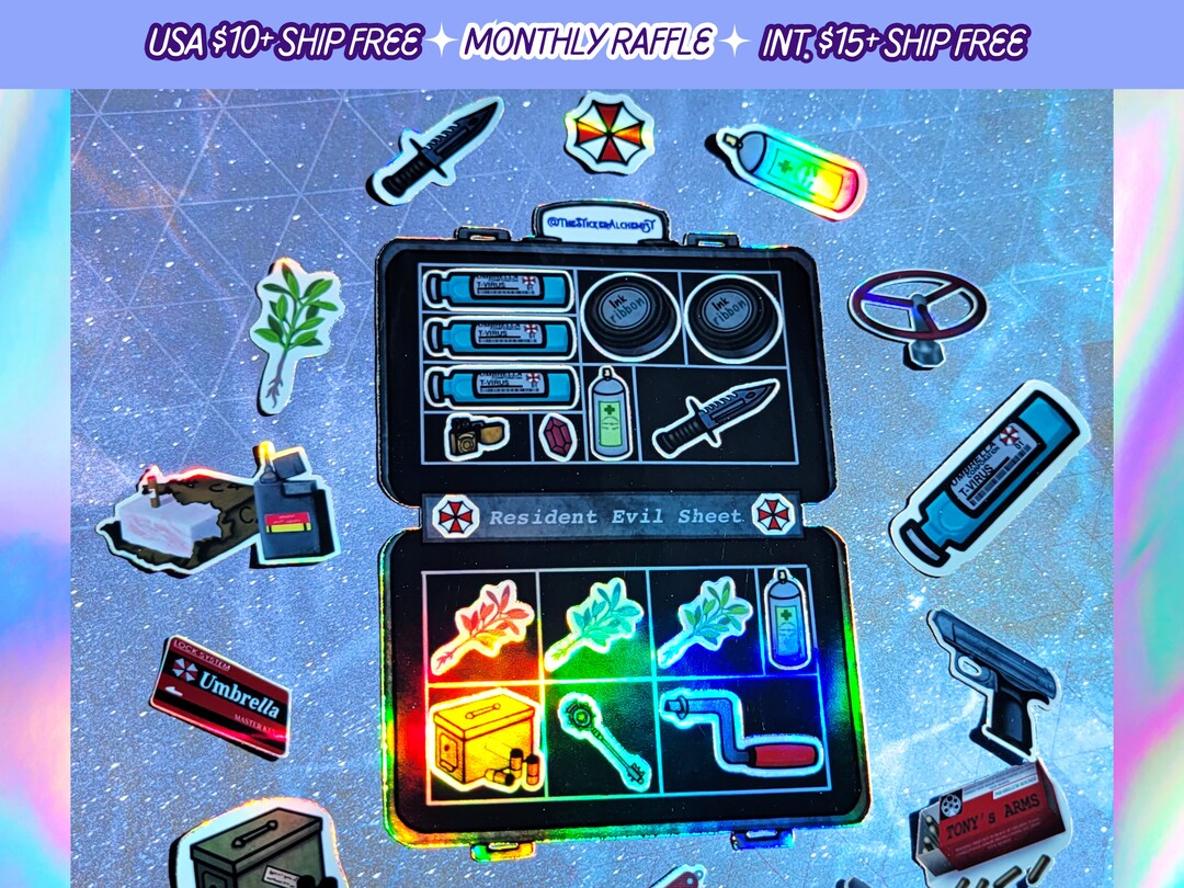 Resident Evil Briefcase Vinyl Decal Handmade RE Sticker Sheet Gift - Etsy