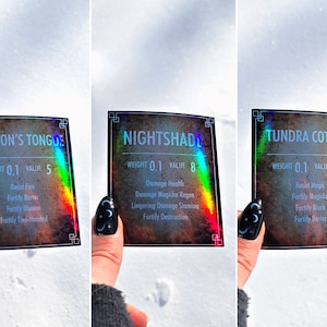 Skyrim Ingredient Labels Handmade Vinyl Video Game Elder Scrolls Potion ...