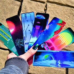 Sci-fi HUD Holographic Bookmark Handmade Computer Futuristic Cyberpunk ...