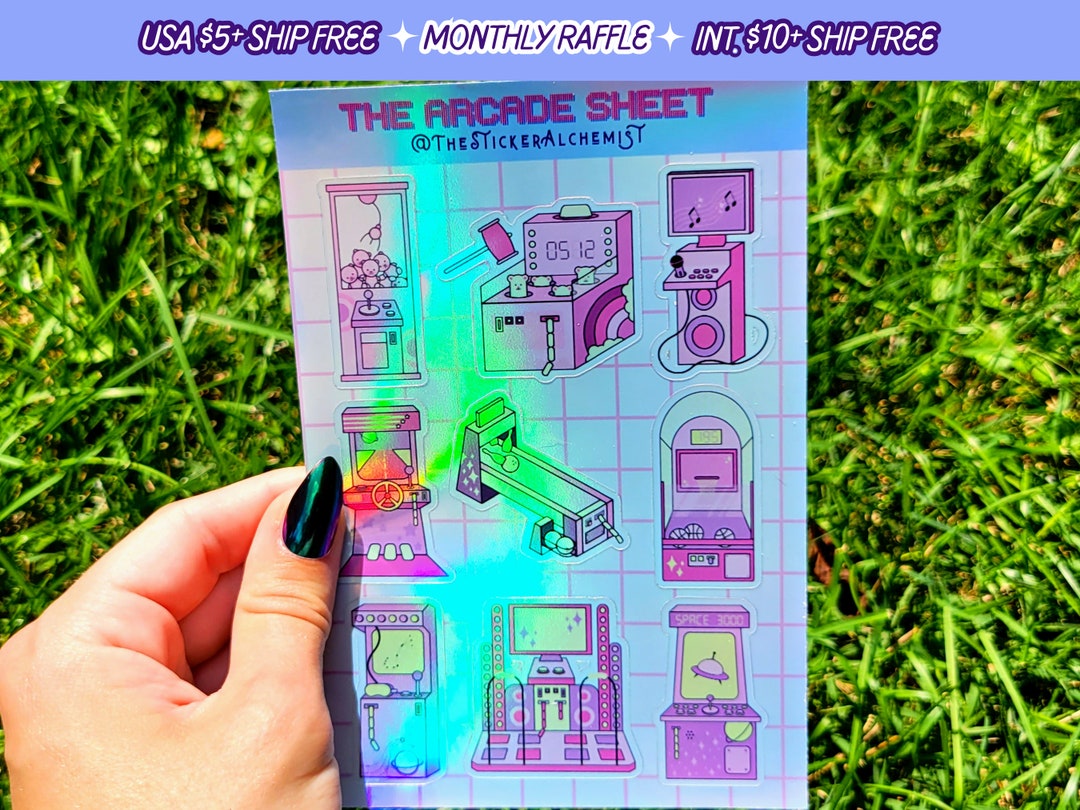 Galaxy Arcade Machines Handmade Holographic Video Game Pastel Vinyl ...