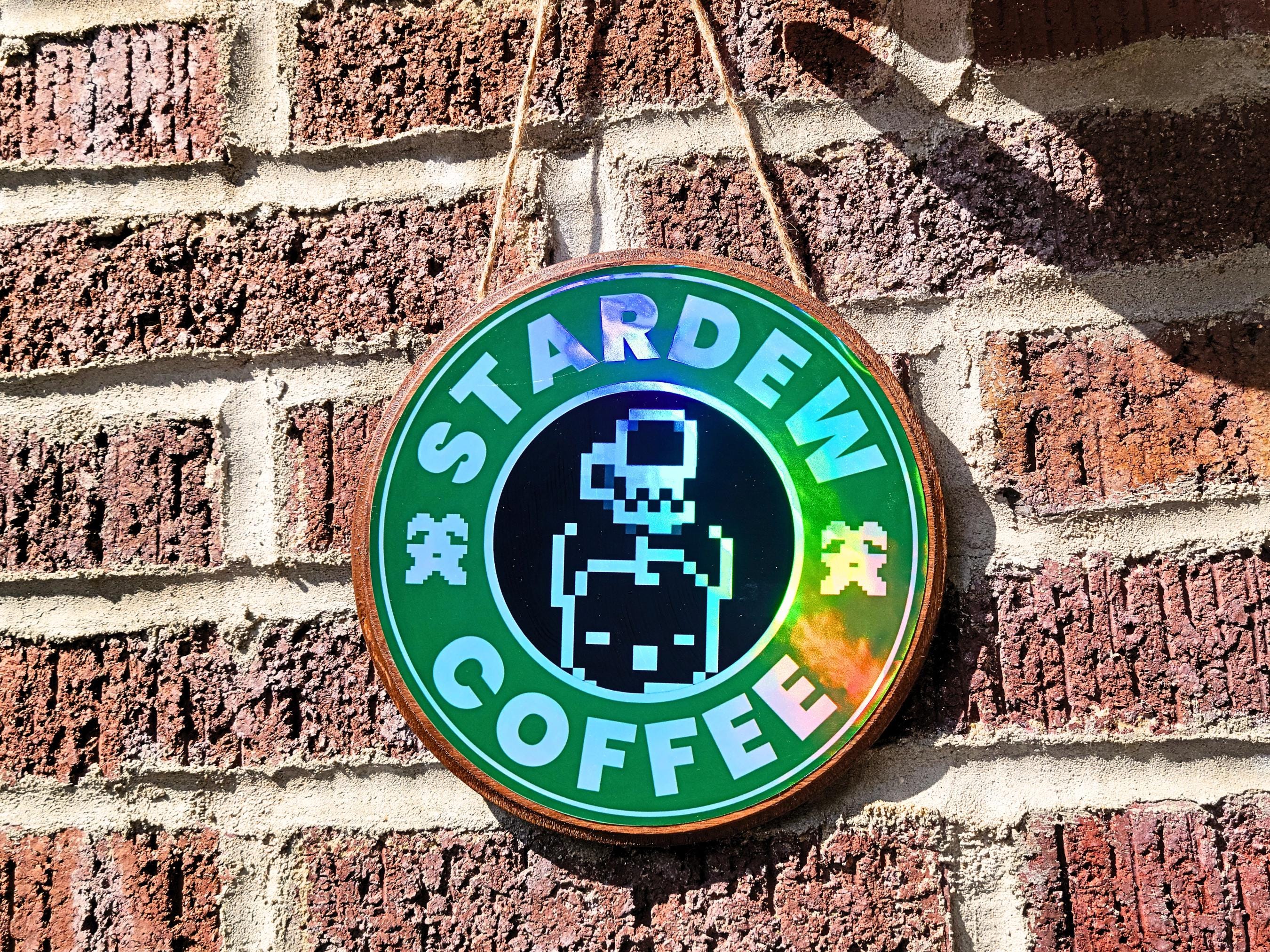 Stardew Coffee Sign Stardew Valley Coffee Bar Handmade Hanging Wooden ...