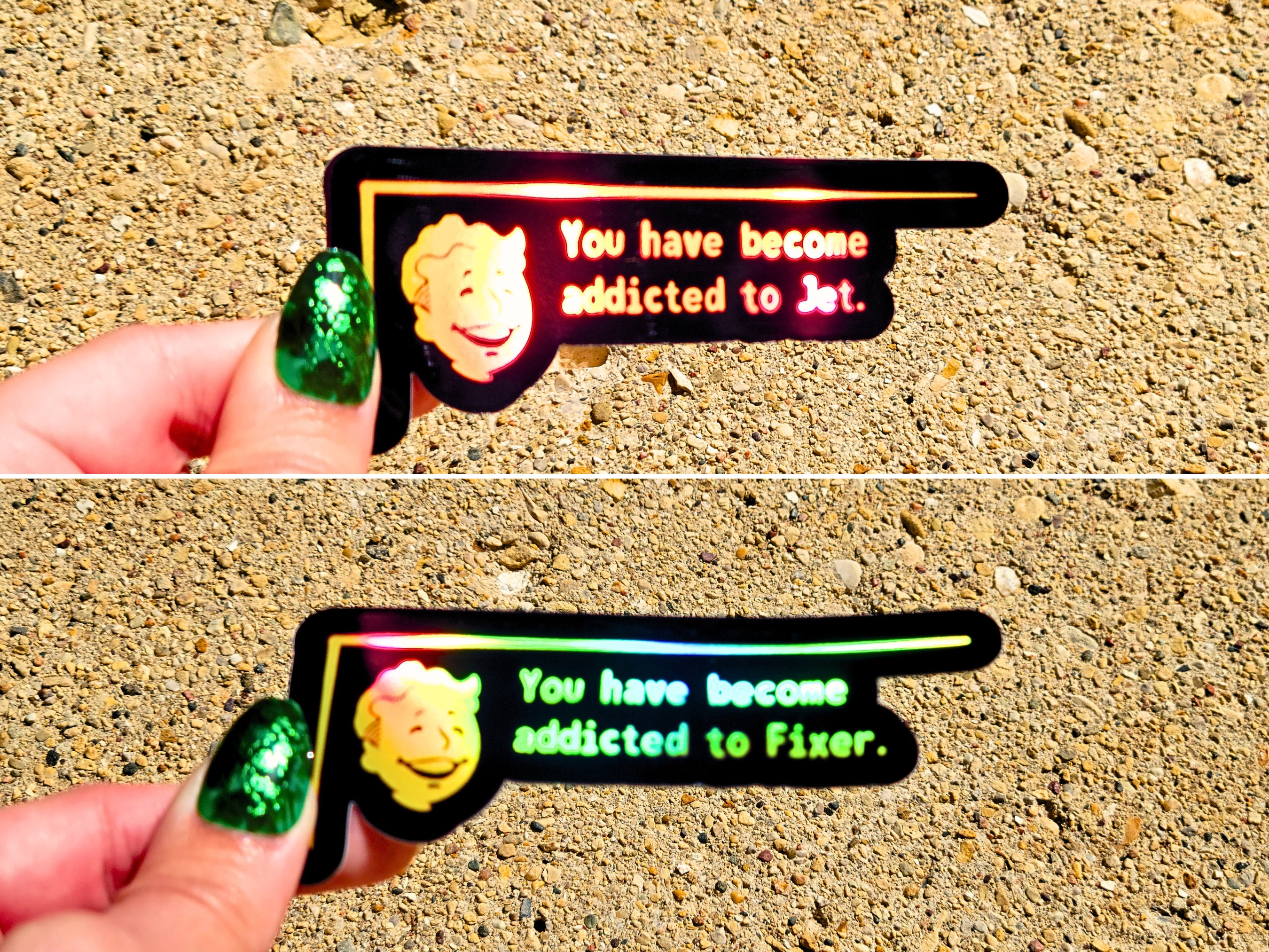 Fallout Addiction Handmade Stickers Holographic Addicted to Vinyl ...