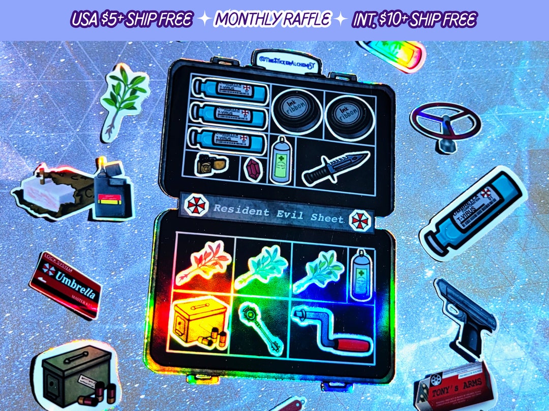 Resident Evil Briefcase Vinyl Decal Handmade Sticker Sheet - Etsy