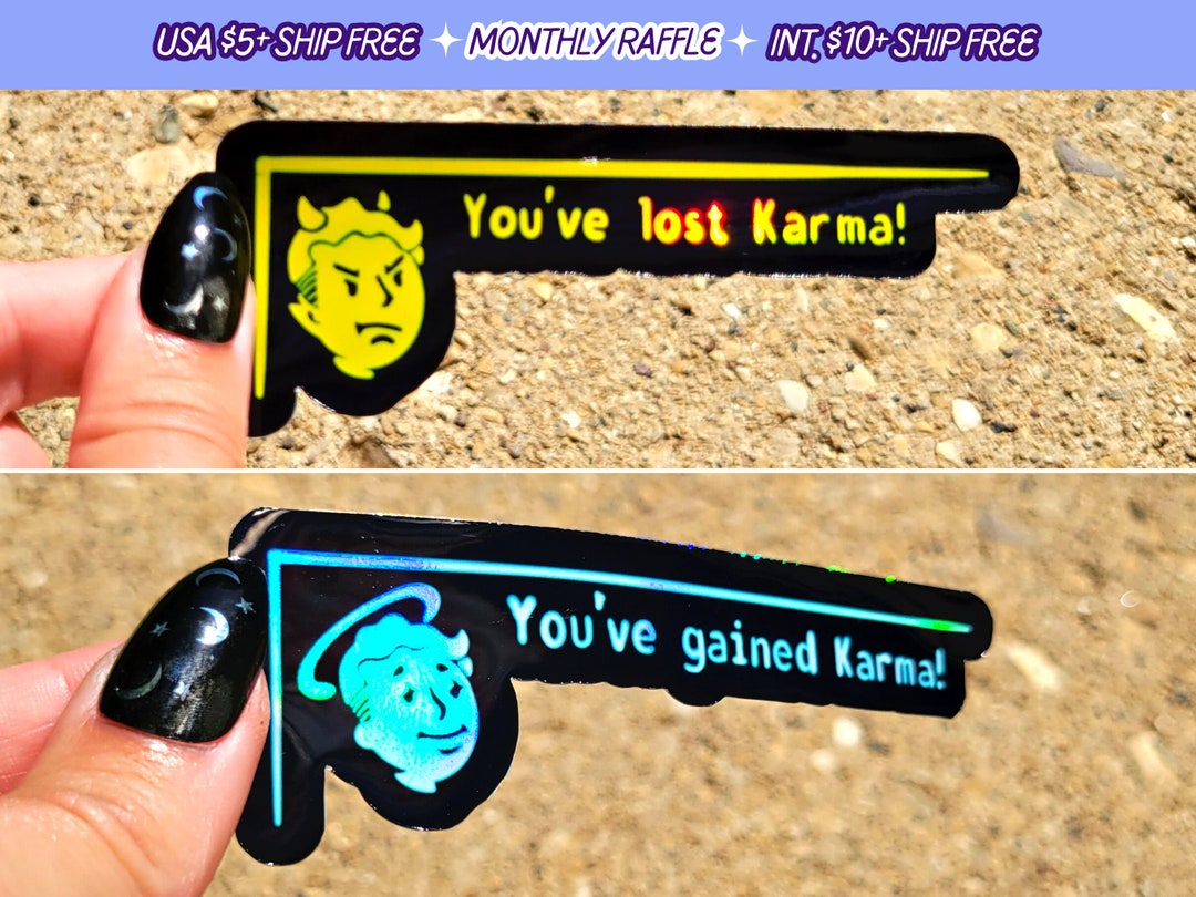 Fallout Karma Lost or Gained Handmade Holographic Vinyl Sticker - Etsy