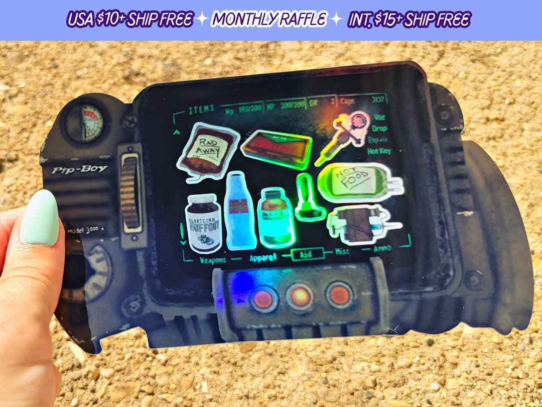 Fallout Pip-boy Handmade Sticker | Waterproof Glossy Sticker, Laptop ...