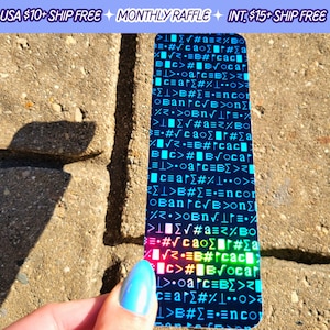 Code Holographic Bookmark Handmade Coding PC Tech Thick Card Stock - Etsy