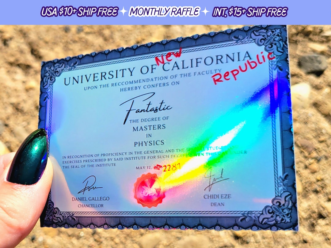 Fallout Theoretical Degree in Physics Handmade Holographic Fantastic ...