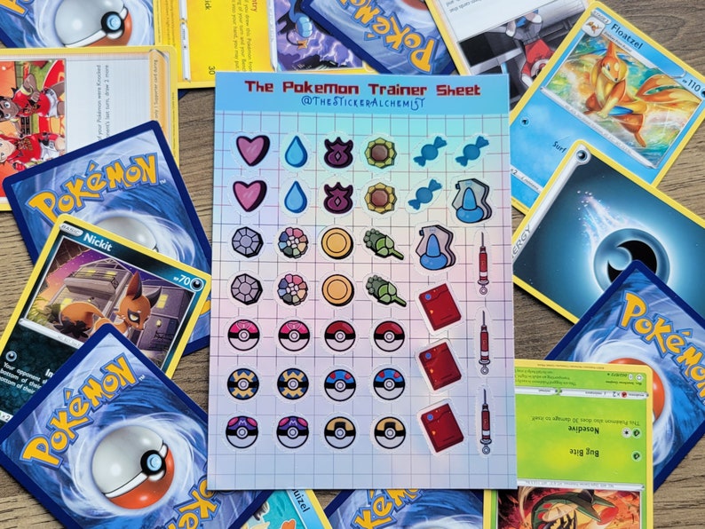 Pokemon Trainer Pokeball Planner Handmade Sticker Sheet - Etsy