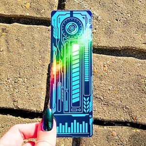 Sci-fi HUD Holographic Bookmark Handmade Computer Futuristic Cyberpunk ...