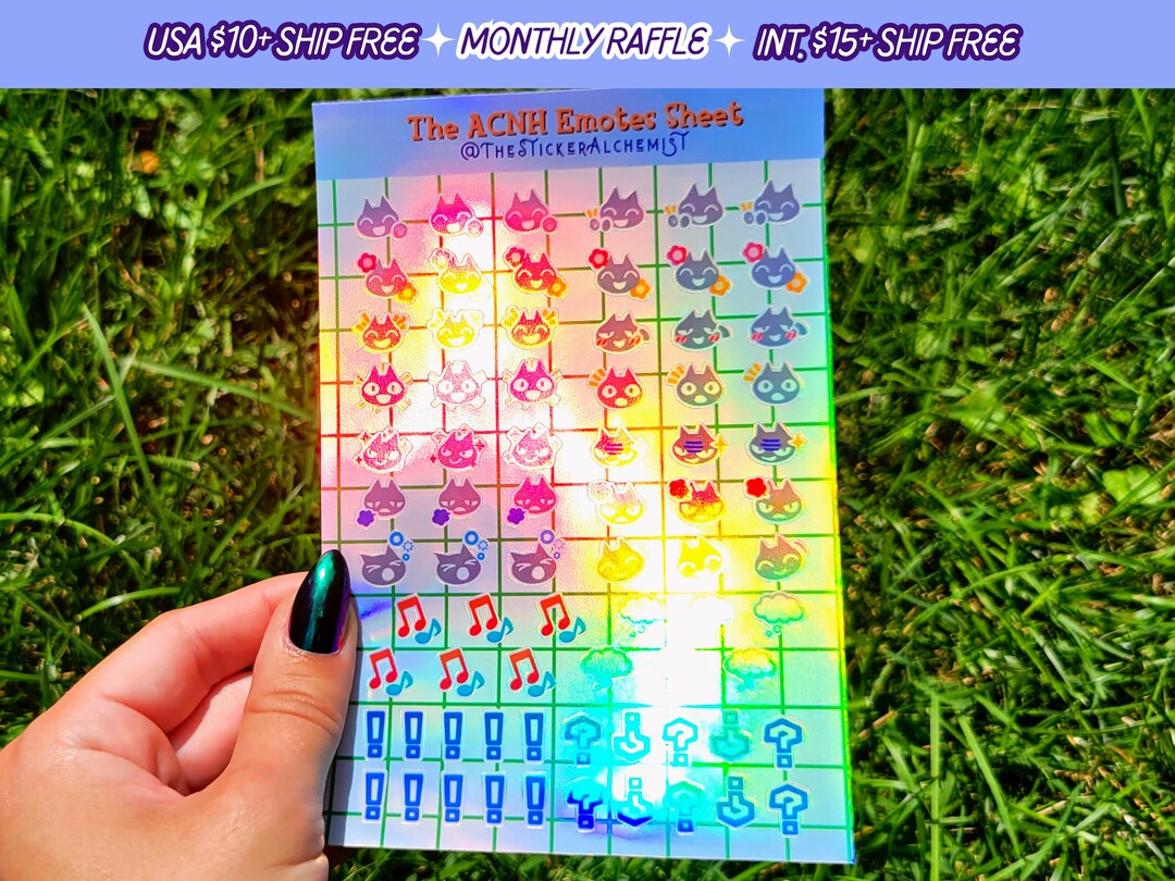 Animal Crossing 71 Emotes Stickers ACNH Reactions Deco New Horizons ...