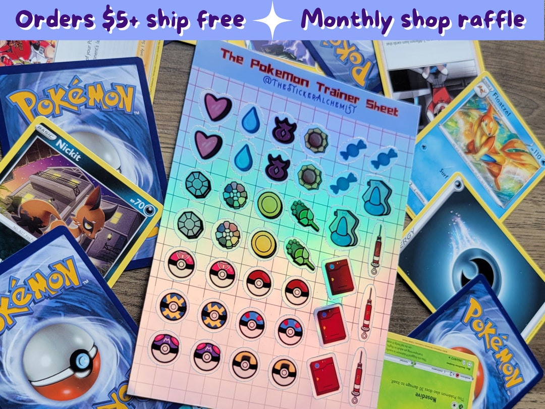 Pokemon Trainer Pokeball Planner Handmade Sticker Sheet - Etsy