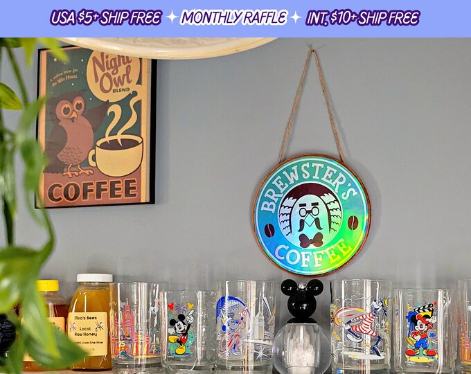 Animal Crossing Brewster's Coffee Sign the Roost Coffee Bar Handmade ...